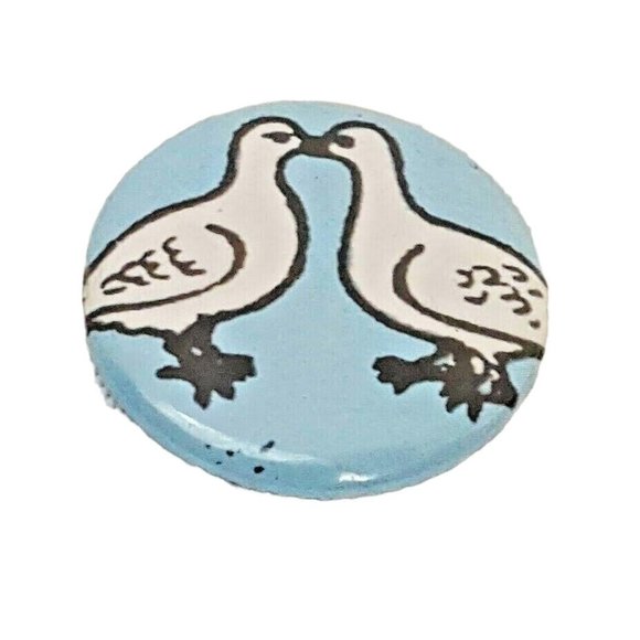 Badgebomb | Jewelry | Vintage 998 Badgebomb Noah Lyon Art Button Pin Doves Love Birds Peace ...